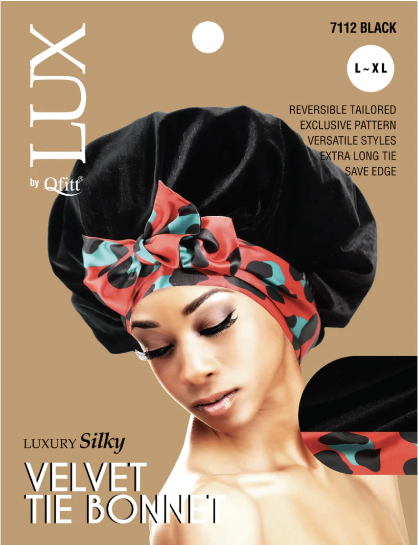 QFITT BY X-LARGE LUXURY SILKY VELVET TIE BONNET 7112 – Superstar Hair ...